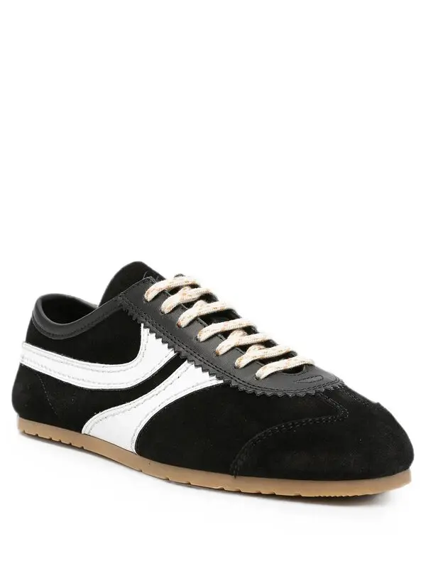 Dries Van Noten Suede And Leather Insert Sneakers - Black
