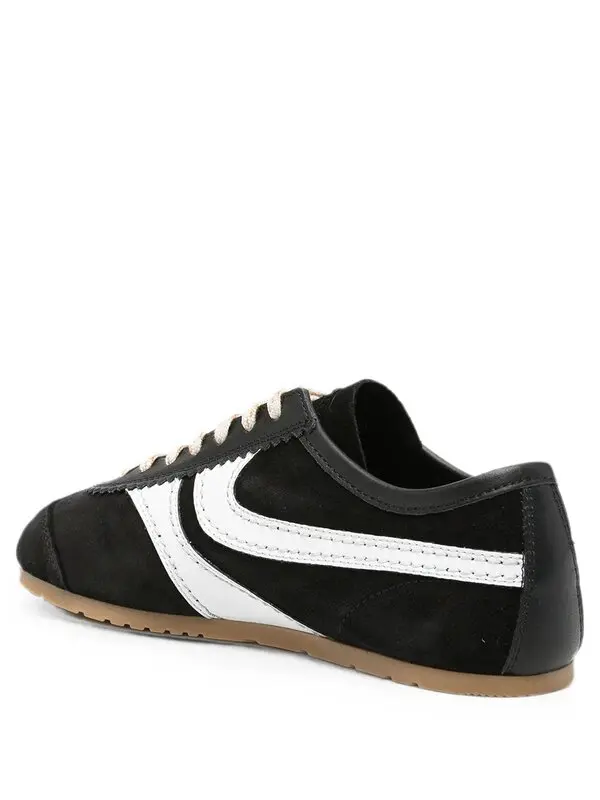 Dries Van Noten Suede And Leather Insert Sneakers - Black