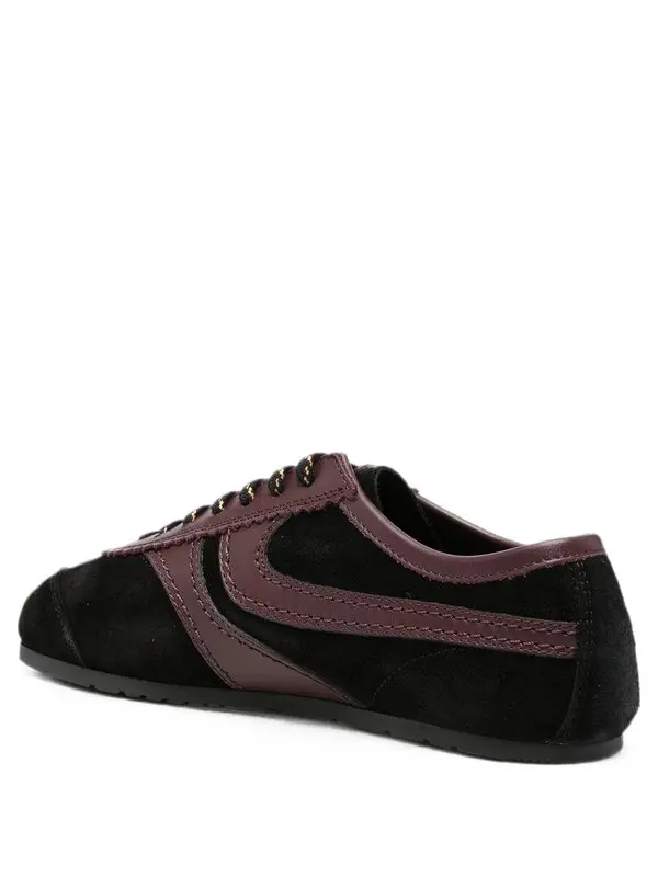 Dries Van Noten Suede And Leather Insert Sneakers - Black