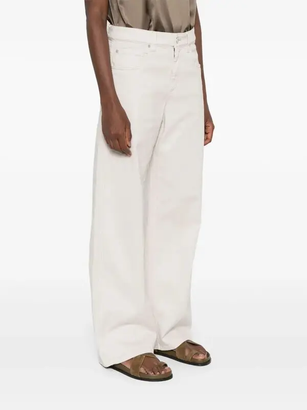 Brunello Cucinelli Wide Leg Dyed Cotton Pants