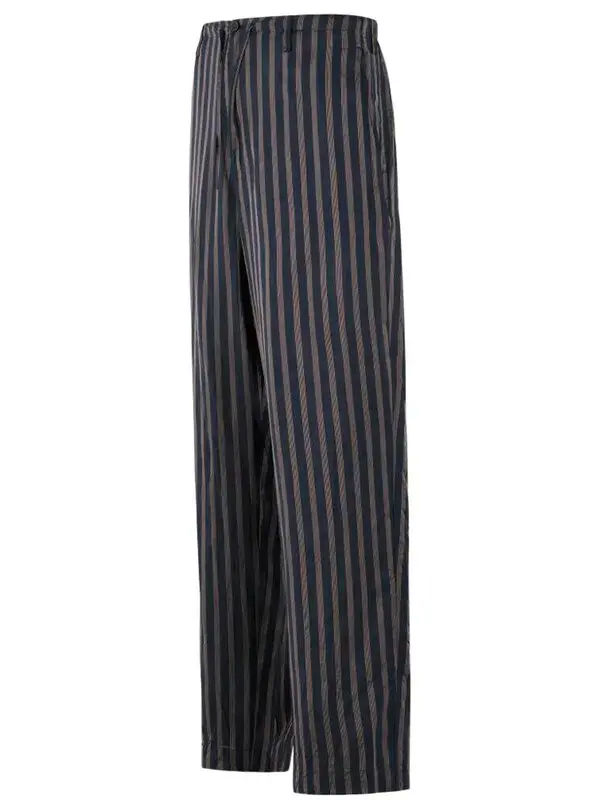 Dries Van Noten Penny Striped Cupro Trousers - Blue