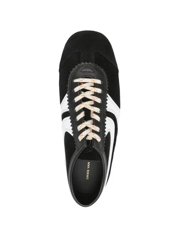 Dries Van Noten Suede And Leather Sneakers - Black