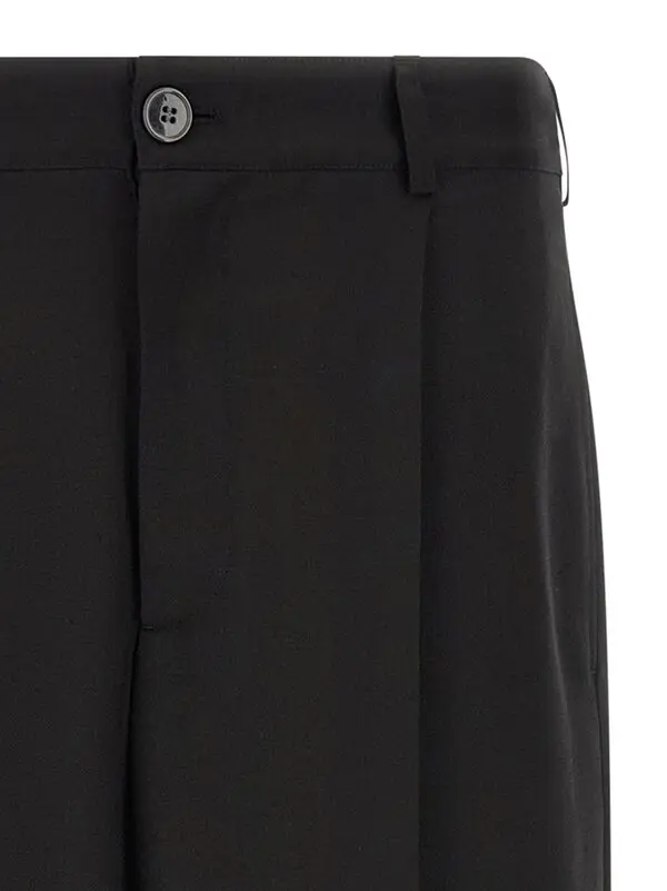 Marni Cool Wool High Waist Wide Leg Trousers - Black