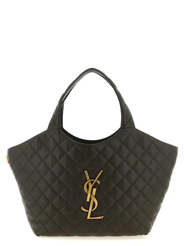 Saint Laurent Medium Icare Shopping Bag In Lamb Nappa Leather - Brown