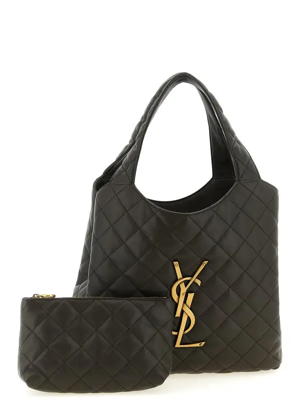 Saint Laurent Medium Icare Shopping Bag In Lamb Nappa Leather - Brown