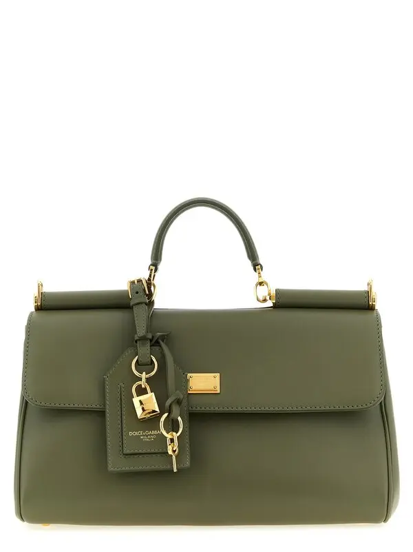 Dolce & Gabbana My Sicily' Medium Handbag In Plongé Calf Leather - Green
