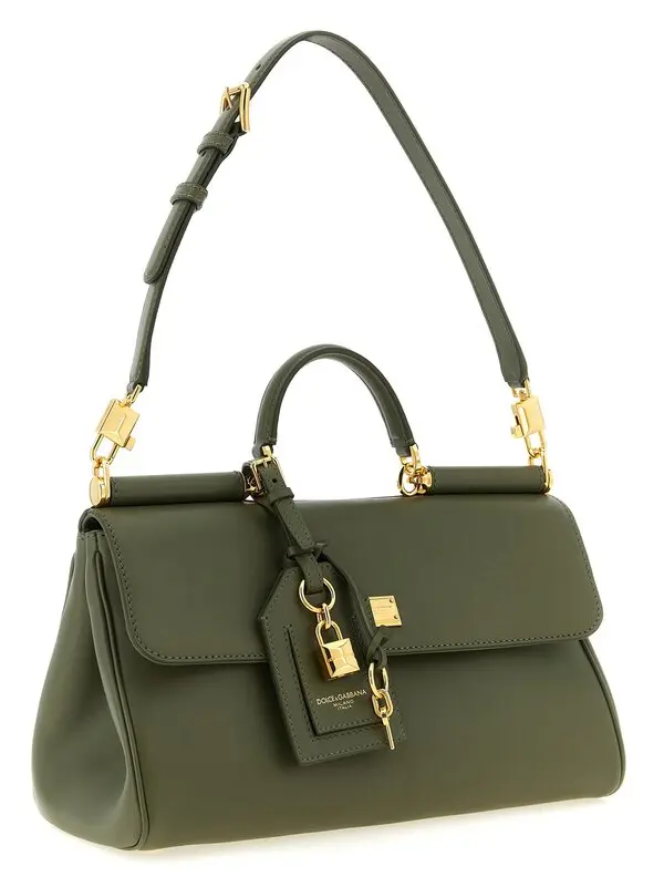 Dolce & Gabbana My Sicily' Medium Handbag In Plongé Calf Leather - Green