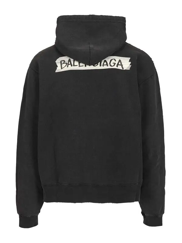 Balenciaga Oversized Masking Tape Zip-up Sweatshirt