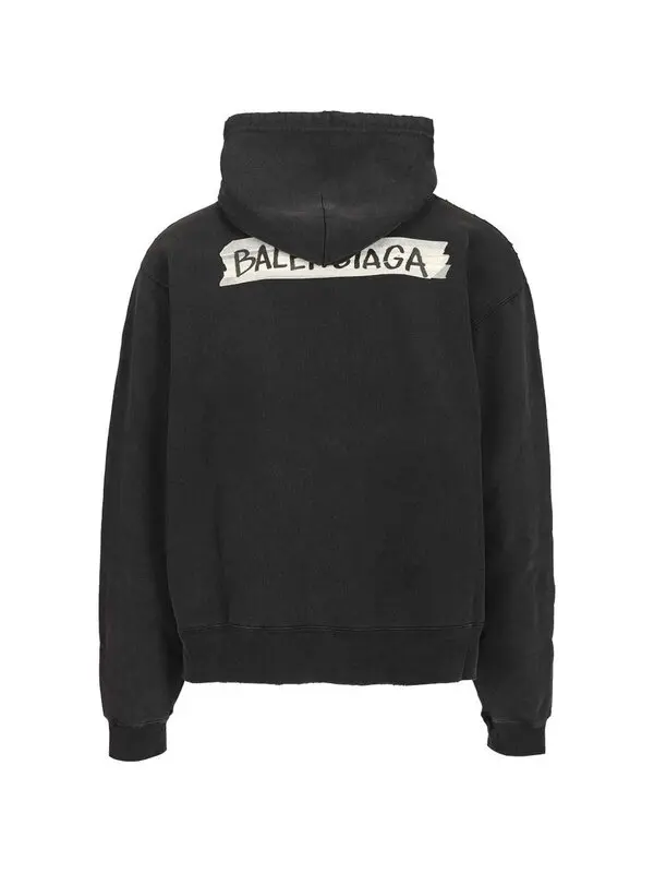Balenciaga Oversized Masking Tape Zip-up Sweatshirt