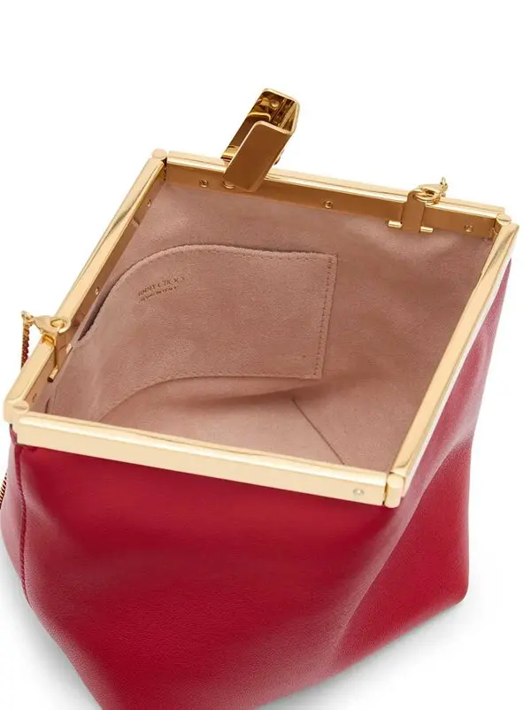 JIMMY CHOO Leather Clutch With Chain Strap - Red