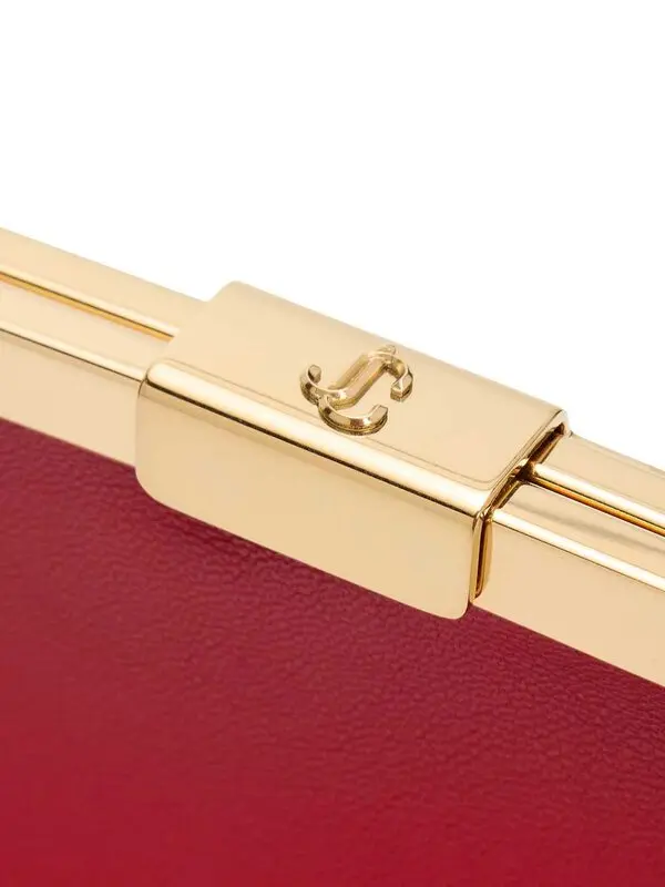 JIMMY CHOO Leather Clutch With Chain Strap - Red