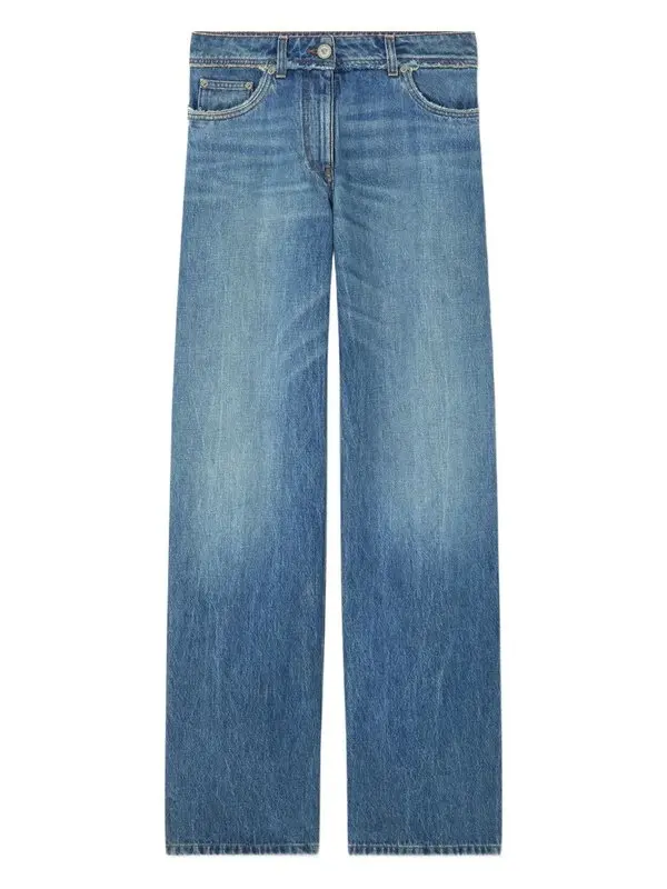 Versace Low-waist Boyfriend Jeans - Blue