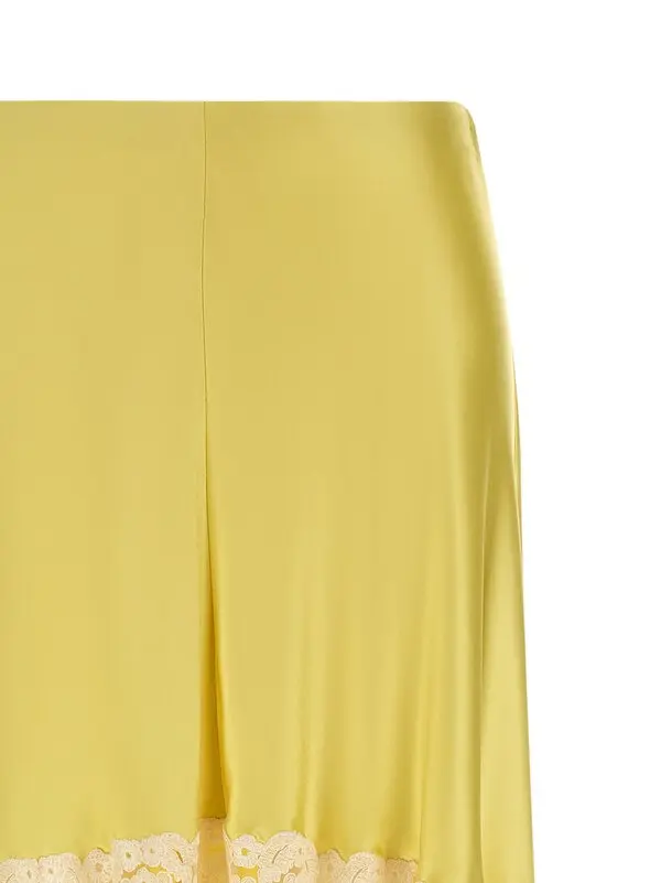 Alberta Ferretti Long Lace Insert Skirt