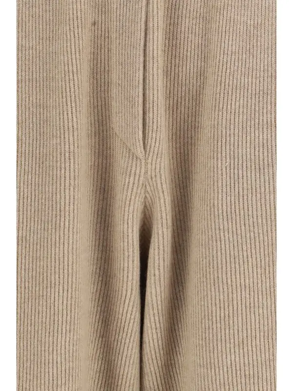 Brunello Cucinelli Cashmere Wide Leg Pants - Cream