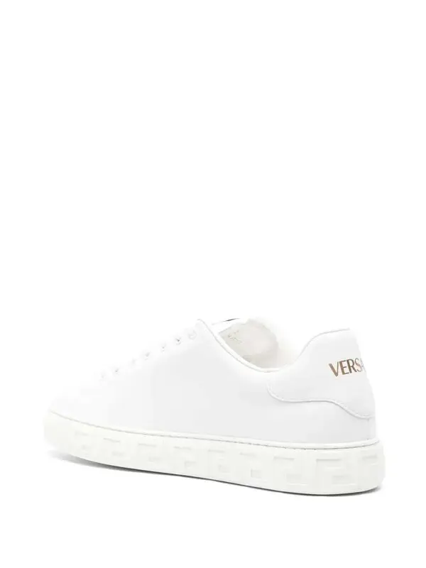 Versace Greca Sneakers In Faux Leather - White