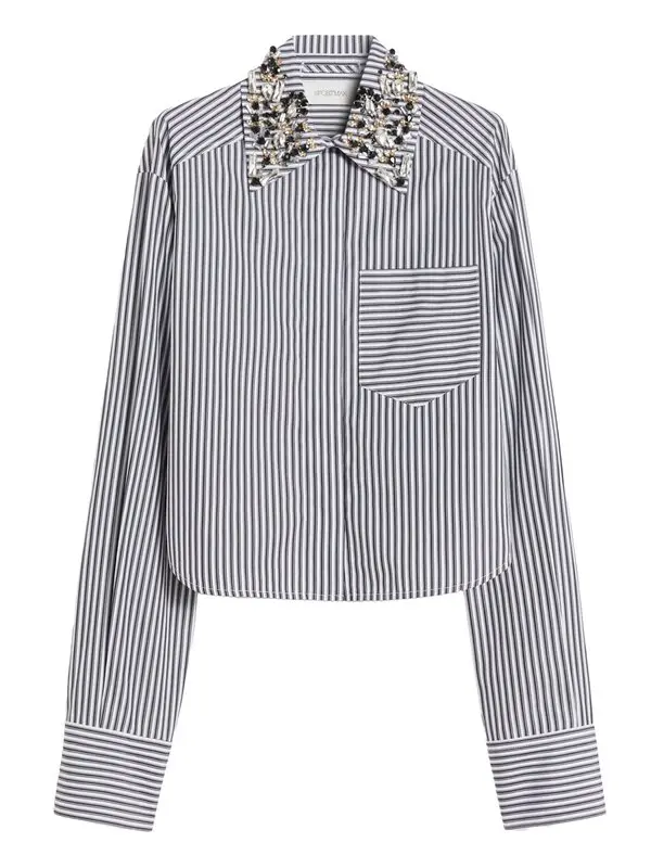 Sportmax Embellished Striped Cotton Shirt