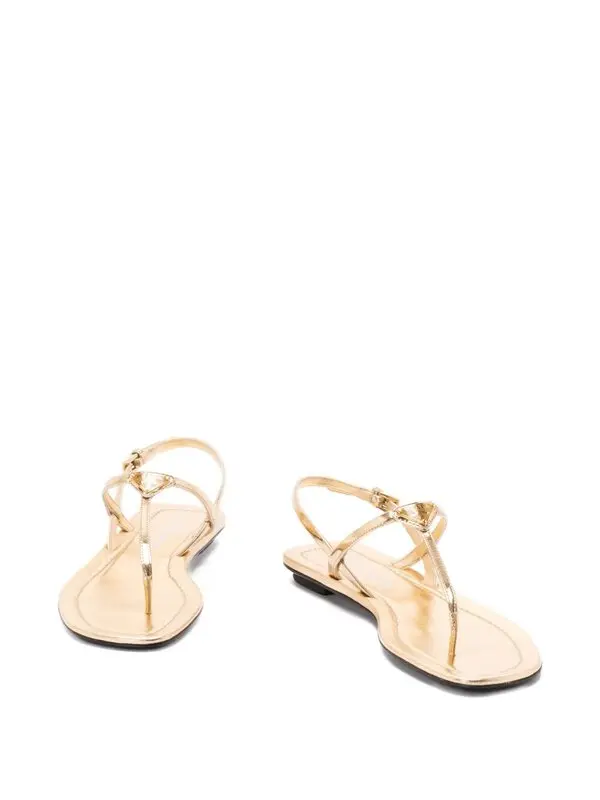 Prada Patent Leather Flat Thong Sandals - Silver
