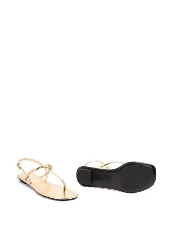 Prada Patent Leather Flat Thong Sandals - Silver