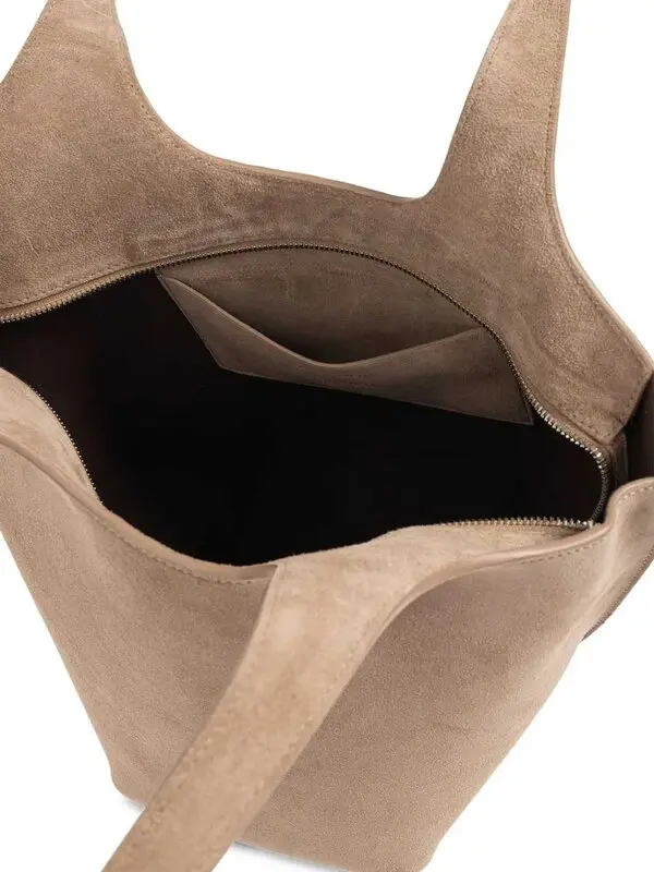Attico La Scoop Suede Shoulder Bag - Brown
