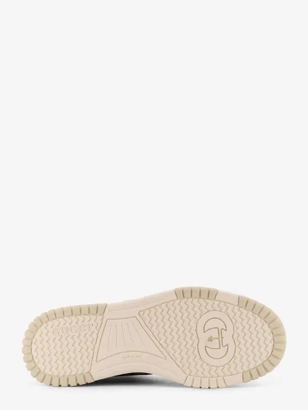 Gucci Leather And Suede Low-top Re-web Sneakers With Gg Supreme Fabric Inserts