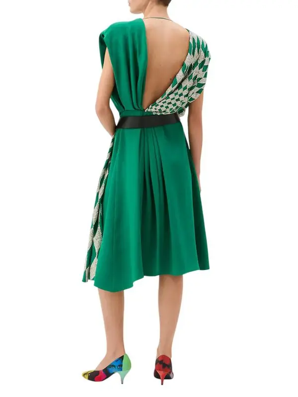 Versace Midi Evening Dress With Embroidery