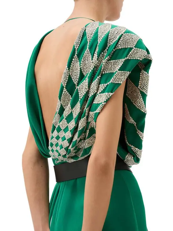 Versace Midi Evening Dress With Embroidery