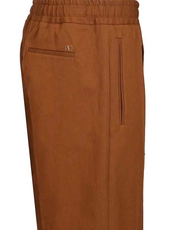 Valentino Garavani Classic Cotton Trousers With Pleats