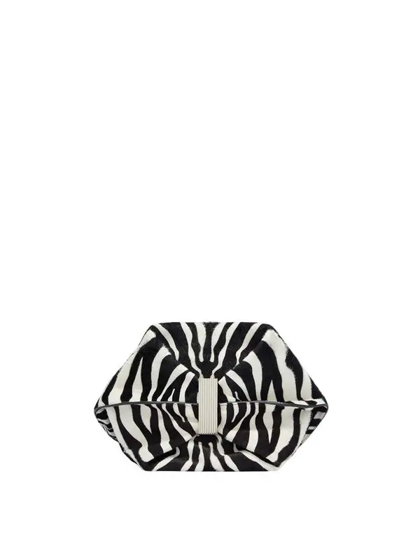 Attico La Scoop Large" Zebra Print Pony Skin Shoulder Bag - Multicolor