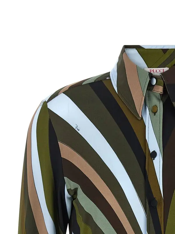 Emilio Pucci Iride' Print Stretch Viscose Shirt - Multicolor