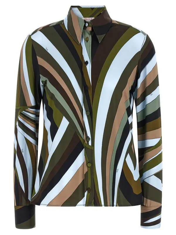Emilio Pucci Iride' Print Stretch Viscose Shirt - Multicolor