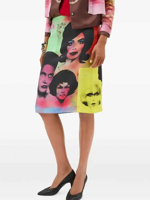 Versace Printed Silk Twill Pencil Skirt - Multicolor