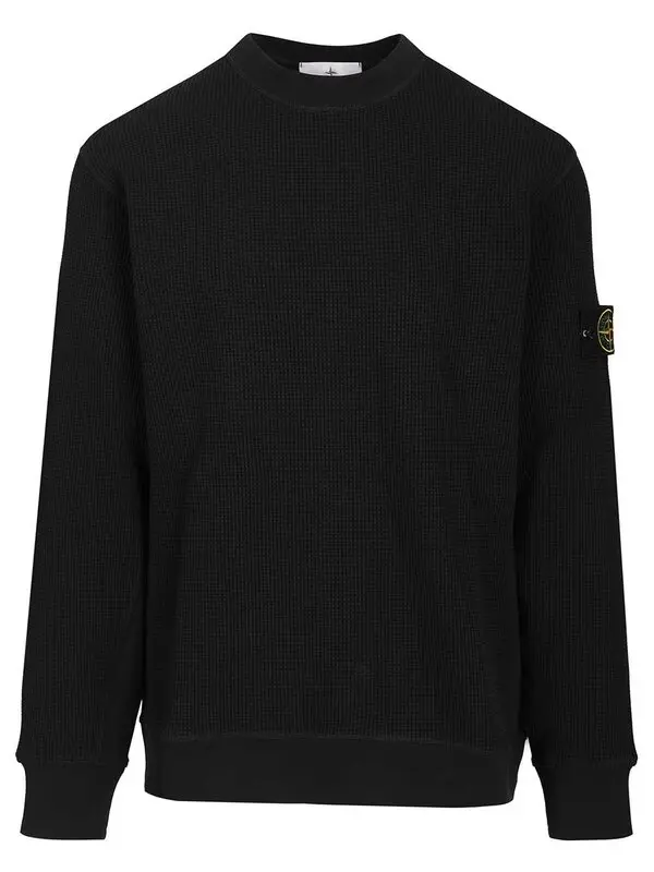 Stone Island Waffle-knit Organic Cotton Crewneck Sweatshirt