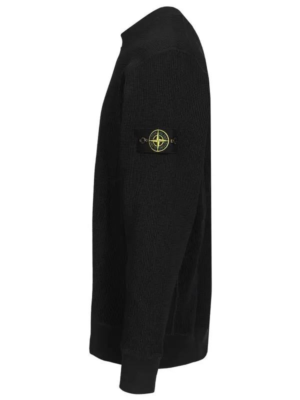 Stone Island Waffle-knit Organic Cotton Crewneck Sweatshirt