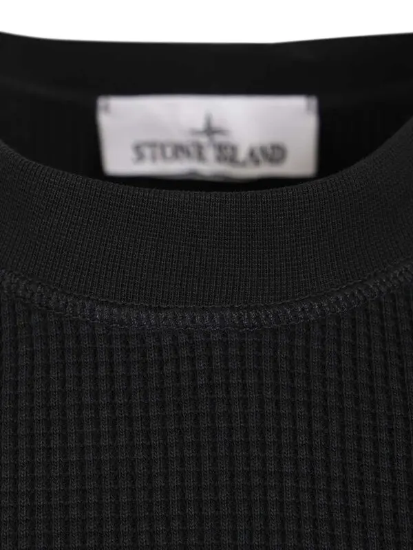 Stone Island Waffle-knit Organic Cotton Crewneck Sweatshirt