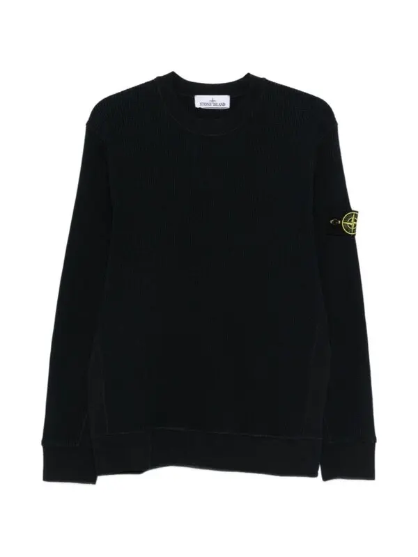 Stone Island Waffle-knit Organic Cotton Crewneck Sweatshirt