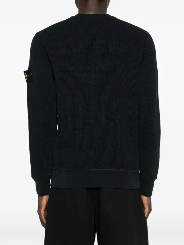 Stone Island Waffle-knit Organic Cotton Crewneck Sweatshirt