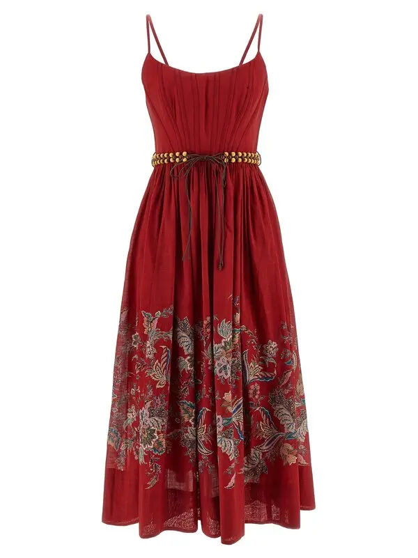 Zimmermann Rhiannon Midi Dress - Red
