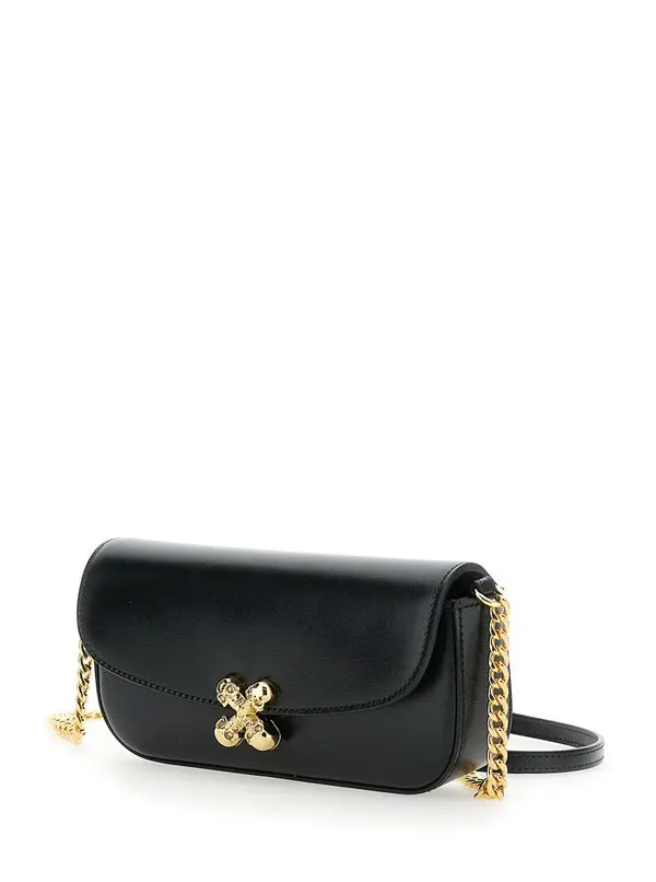 Alexander McQueen Leather Crossbody Bag With Chain-link Strap - Multicolor