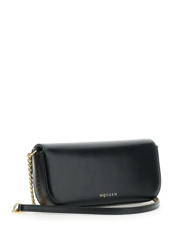 Alexander McQueen Leather Crossbody Bag With Chain-link Strap - Multicolor