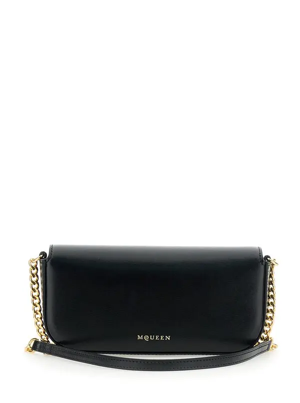 Alexander McQueen Leather Crossbody Bag With Chain-link Strap - Multicolor