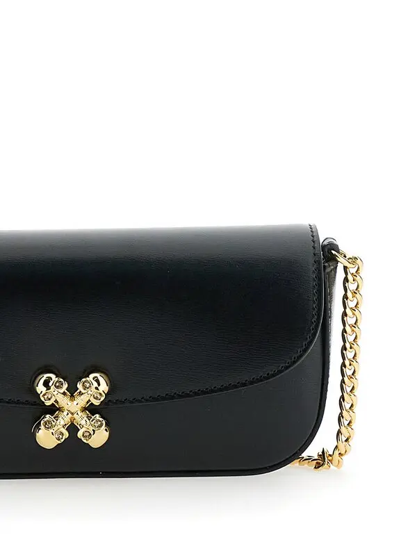 Alexander McQueen Leather Crossbody Bag With Chain-link Strap - Multicolor