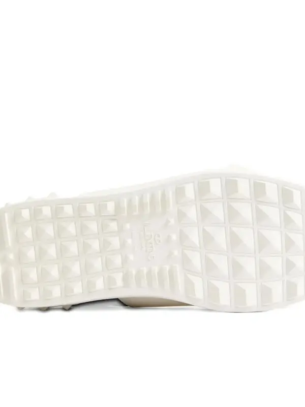 Valentino Garavani Open Leather Sneakers With Contrast Band And Stud Details - Black