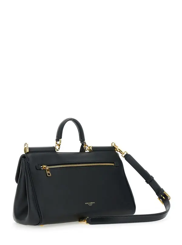 Dolce & Gabbana My Sicily Medium Handbag With Lock Detail - Black