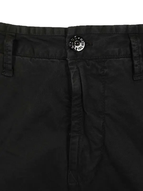 Stone Island Cargo Trousers In Broken Cotton Twill - Black