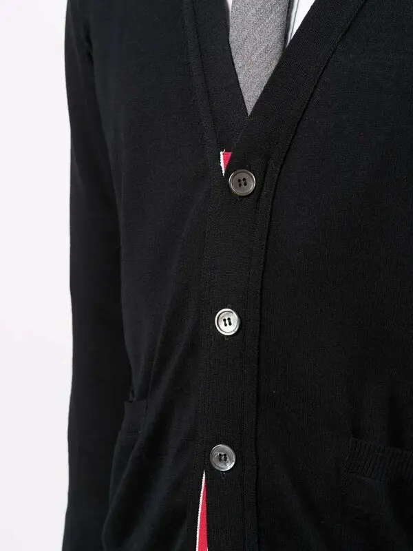 Thom Browne 4-stripe Detail Virgin Wool Cardigan - Black