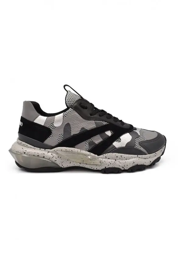 Valentino Garavani Bounce Camouflage Sneakers - Black