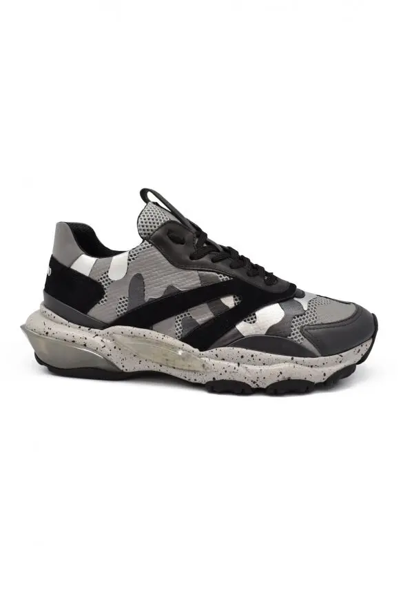 Valentino Garavani Bounce Camouflage Sneakers - Black