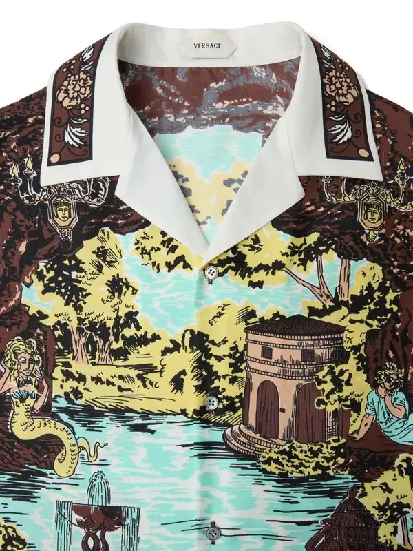 Versace Slim-fit Printed Silk Twill Shirt - Multicolor