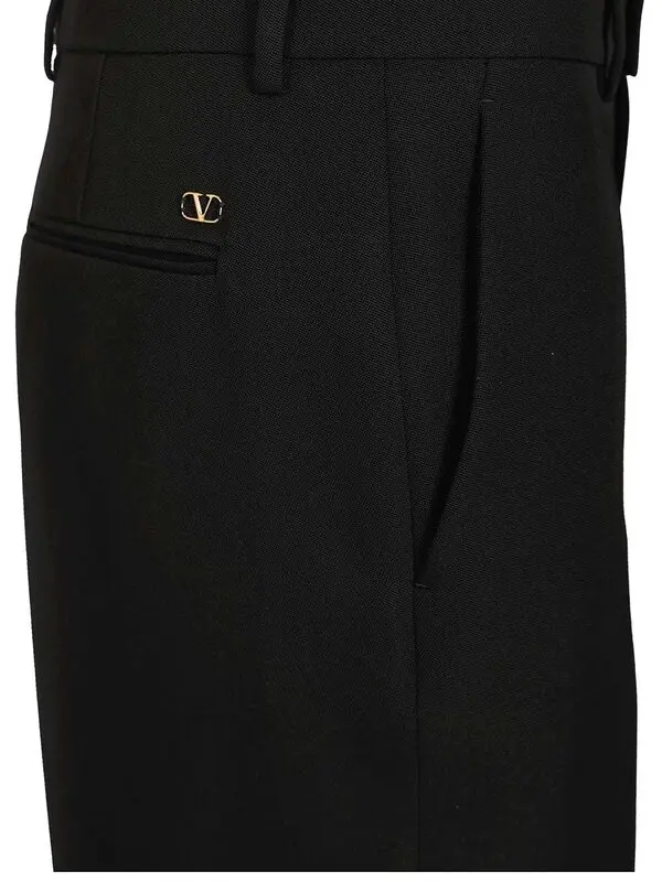 Valentino Garavani Formal Wool Trousers - Black