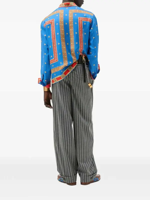 Versace Striped Pleated Trousers